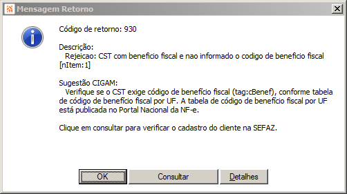 Como Resolver a Rejeição 930 – CST com Benefício Fiscal e não informado ...