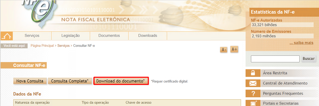 Como baixar arquivo XML de NFe manualmente e importar via Gerenciamento ...