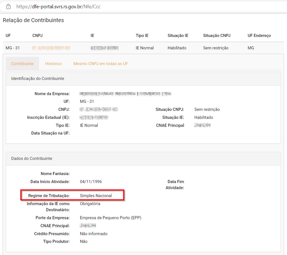 Como Resolver a Rejeição 481 - Código Regime Tributário do emitente ...