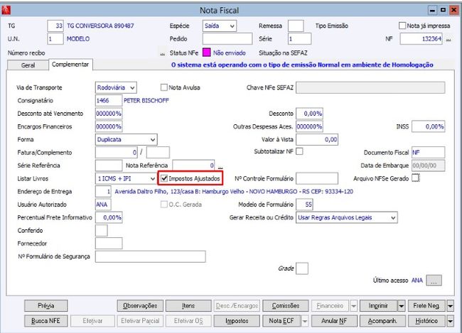 LF - Como Fazer - Nota Fiscal Transferência de ICMS - CIGAM WIKI