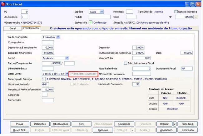 LF - Como Fazer - Nota Fiscal Transferência de ICMS - CIGAM WIKI