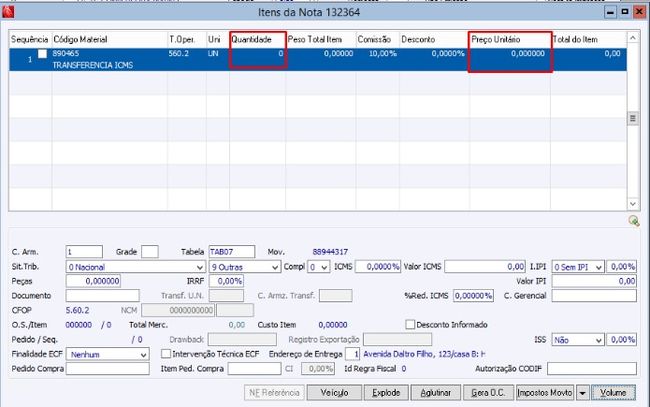 LF - Como Fazer - Nota Fiscal Transferência de ICMS - CIGAM WIKI